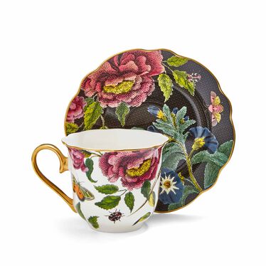 Spode Creatures of Comfort Fluted Tea Cup & Saucer Snake / Black ...